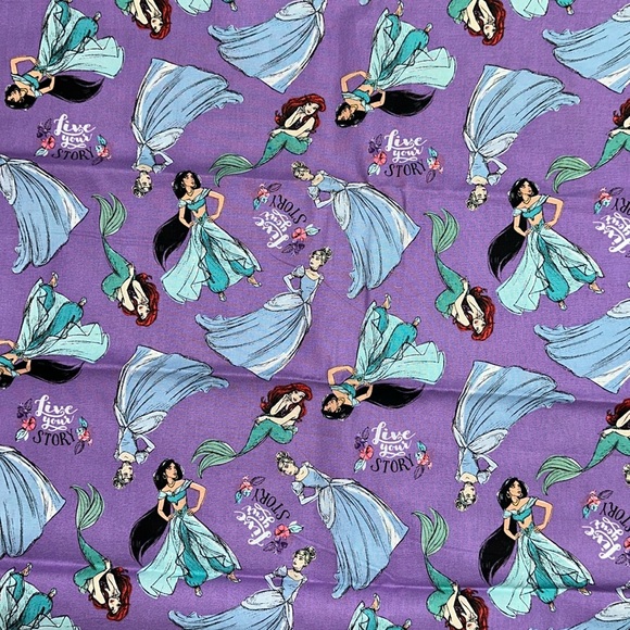 Disney | Other | Disney Princess Purple Cotton Fabric | Poshmark